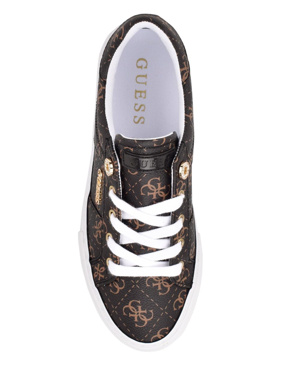 Guess Women's Loven3 Sneaker, Brown Multi 908, 7.5