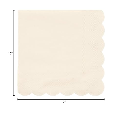 Meri Meri Disposable Paper Napkins (Pack of 20), Scalloped Edge, 2 Sizes, 15 Colors, Party Napkins