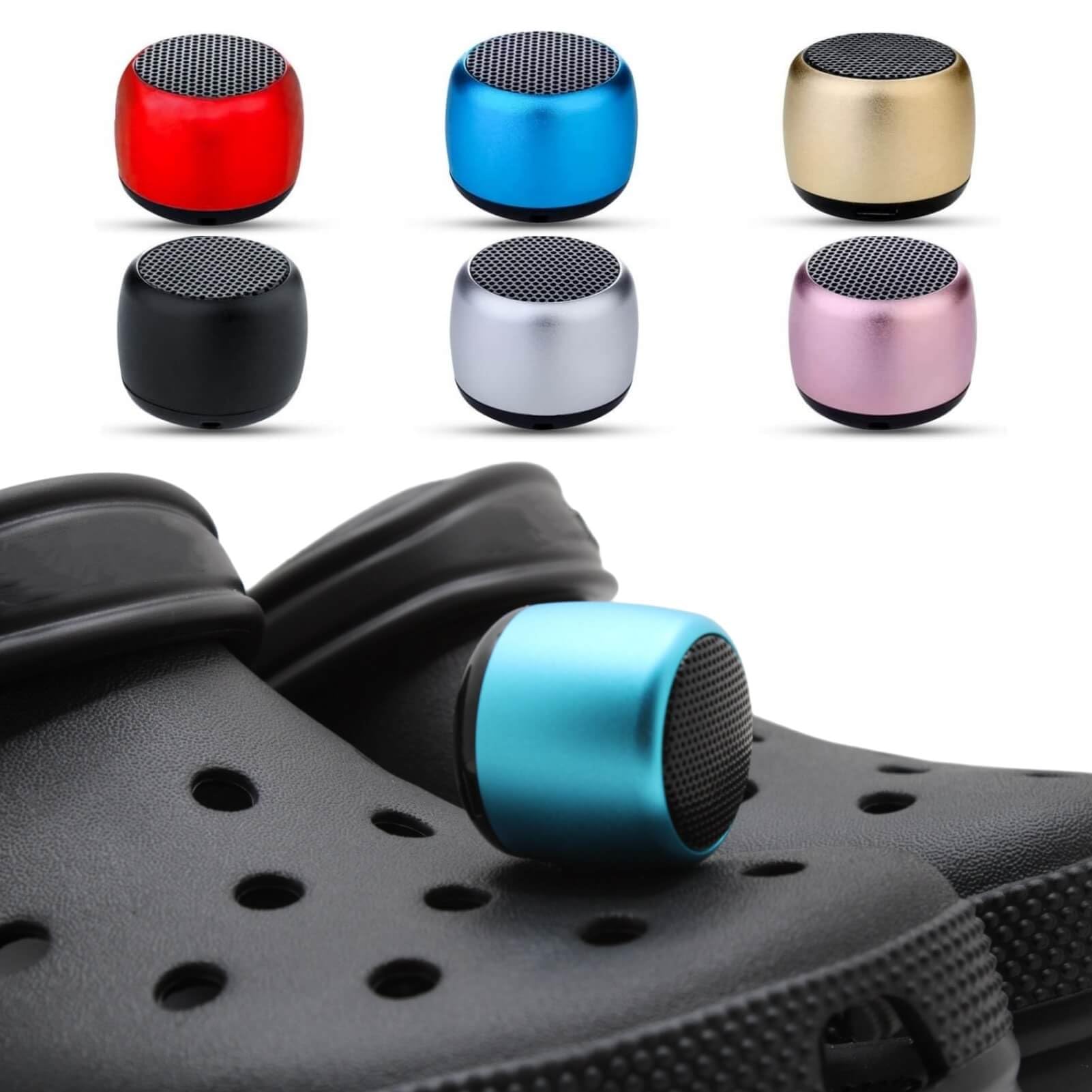 UUEENN Clog Speaker, Mini Speaker for Clog, Halloween Mini Speaker, Bluetooth Clog Charm, Blue