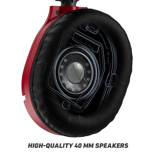 Turtle Beach Recon 70 Multiplatform Gaming Headset for PS5, PS4, Xbox Series X|S, Xbox One, PC & Mobile w/ 3.5mm Wired Connection - Flip-to-Mute Mic, 40mm Speakers, Lightweight Design, Midnight Red