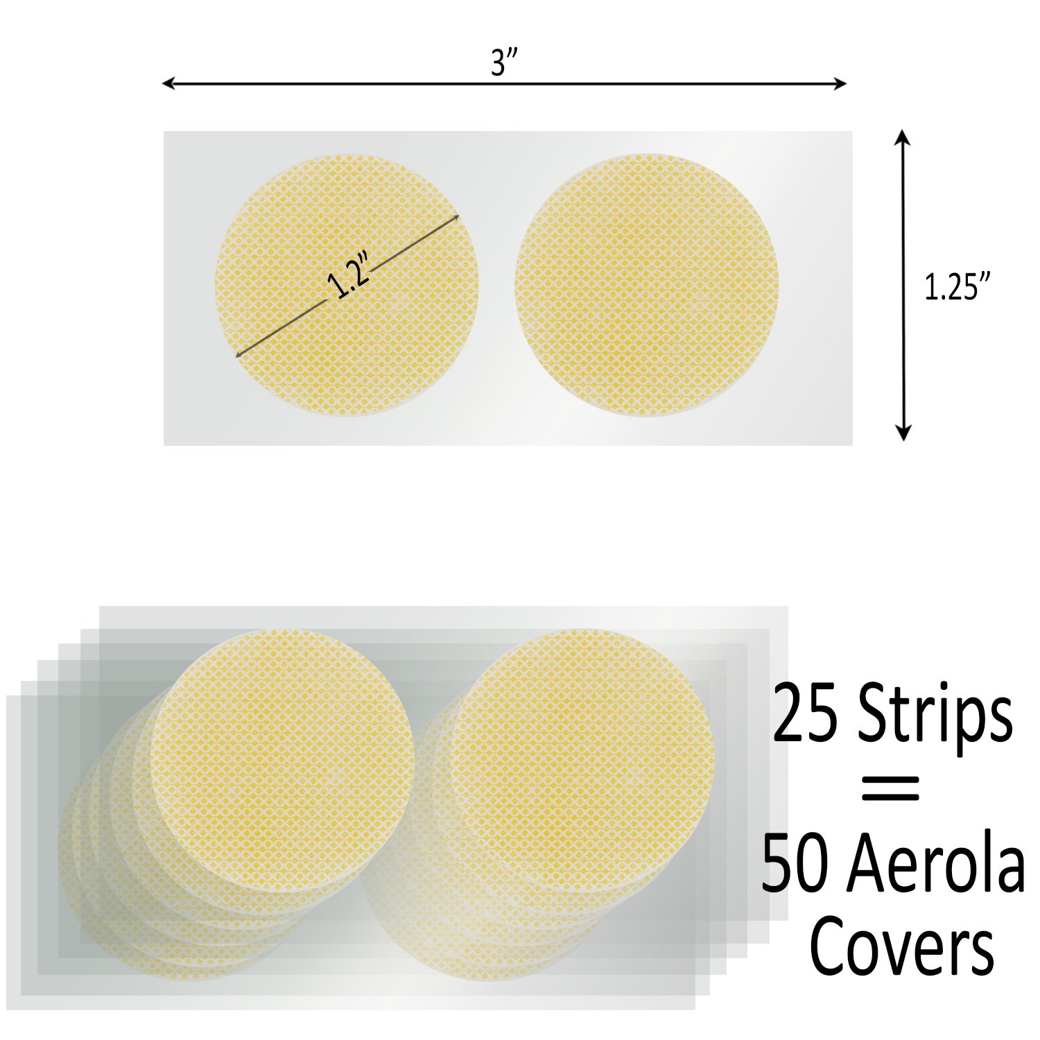Confidence Bodywear Men’s Nipple Covers - Gynecomastia Concealment, Hypoallergenic Adhesive, 50-Pack