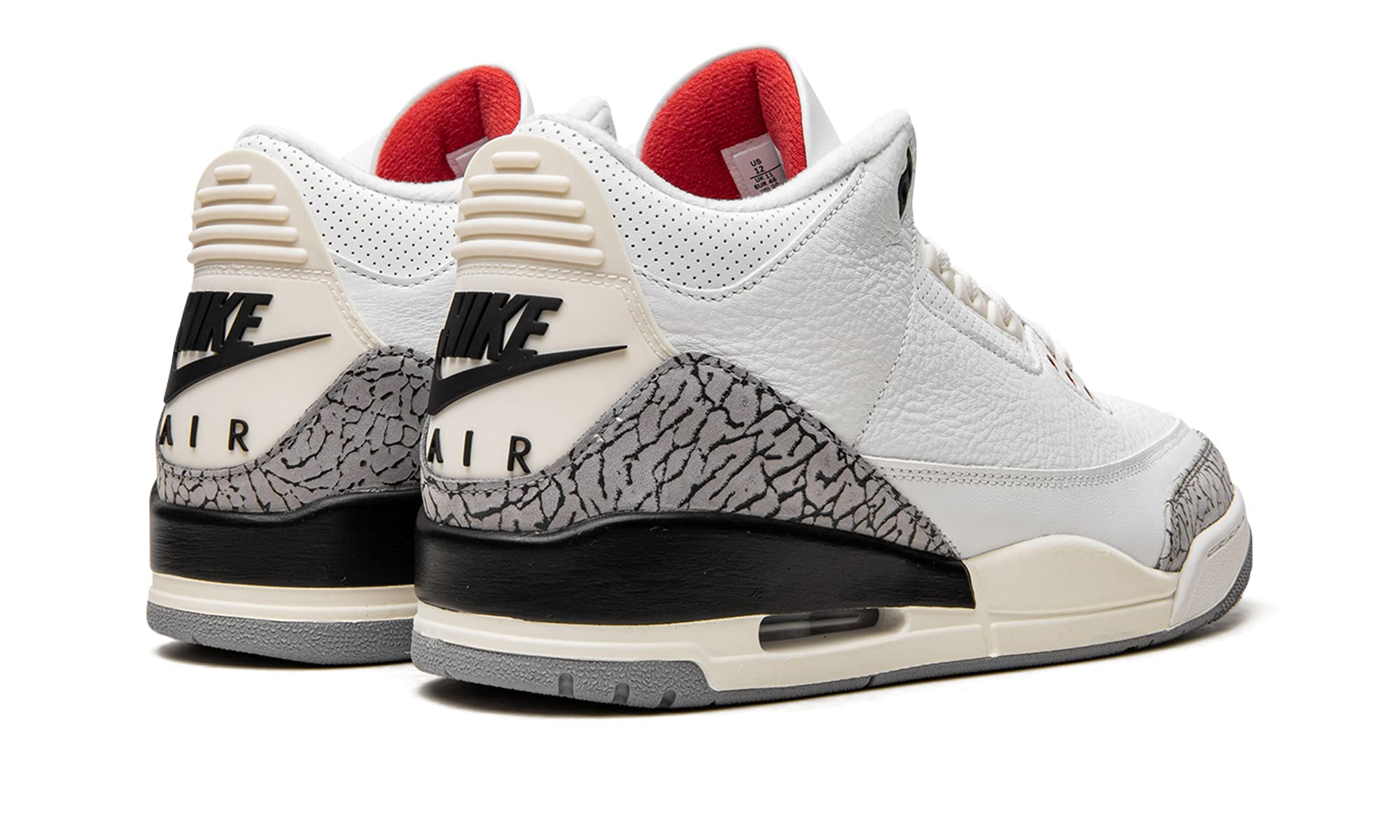 Jordan Mens Air 3 DN3707 100 White Cement Reimagined - Size 12