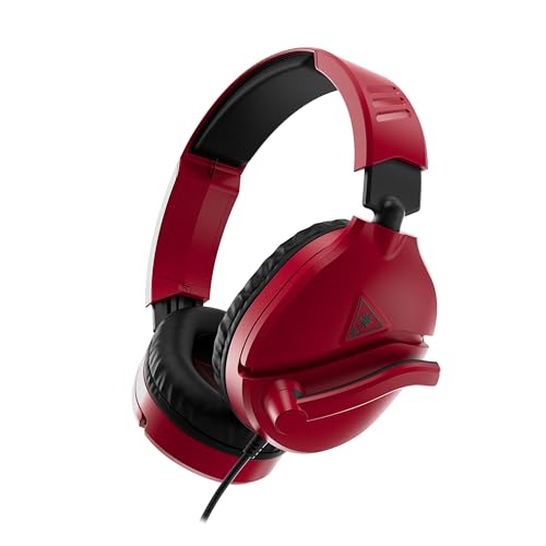 Turtle Beach Recon 70 Multiplatform Gaming Headset for PS5, PS4, Xbox Series X|S, Xbox One, PC & Mobile w/ 3.5mm Wired Connection - Flip-to-Mute Mic, 40mm Speakers, Lightweight Design, Midnight Red