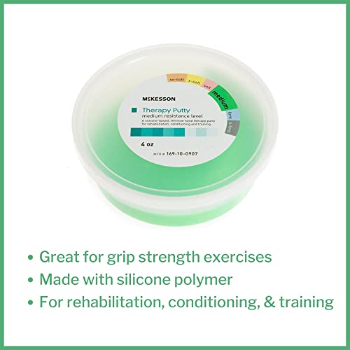 McKesson Therapy Putty - Medium Resistance for Fingers, Hands, and Wrist – Exercise Rehabilitation Occupational Therapy Tool - 4 oz, 1 Count