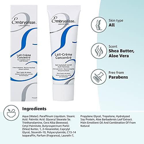 Embryolisse Lait-Crème Concentré, Face Cream & Makeup Primer - Cream for Daily Skincare - Face Moisturizers for All Skin Types (1.01 Fl Oz (Pack of 1))