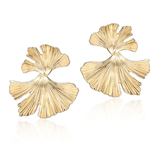 Gold Statement Earrings Ginkgo Leaf Earrings Alloy Vintage Boho Flower Dangle Fashion Summer Earrings for Women