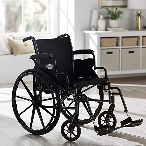 McKesson Wheelchair, Swing Away Foot Leg Rest, Desk Length Arms Flip Back, 20 in Seat, 300 lbs Weight Capacity, 1 Count