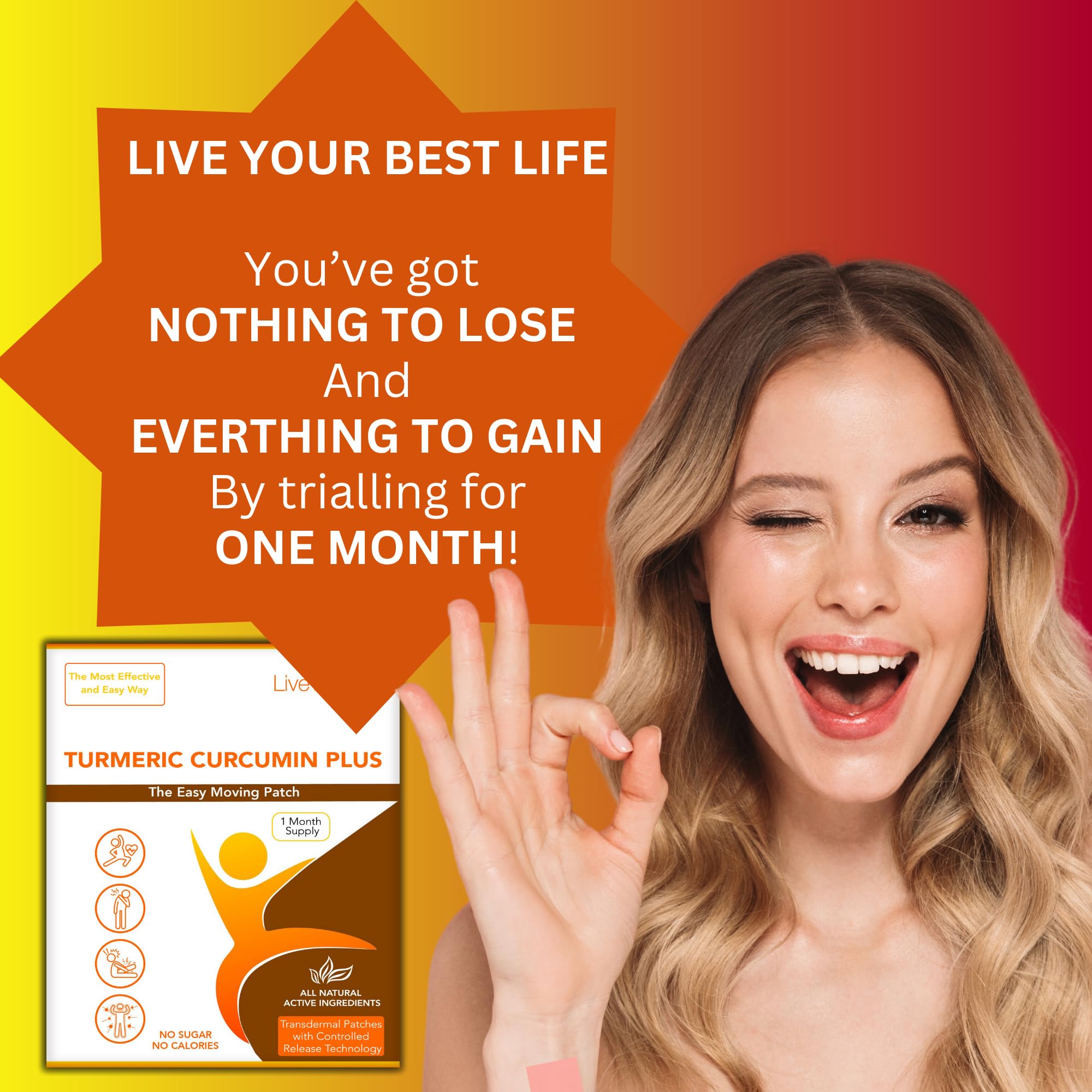 Live To Shine Turmeric Curcumin Topical Patches - 30 Days Supply – USA Made
