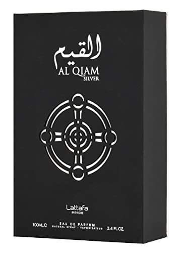 Al Qiam Silver By Lattafa Pride Edp - Eau De Parfum 100ml(3.4 Oz) | Grapefruit, Ginger, Ambrox, Sandalwood, Vetiver, Musk | By Lattafa Perfumes