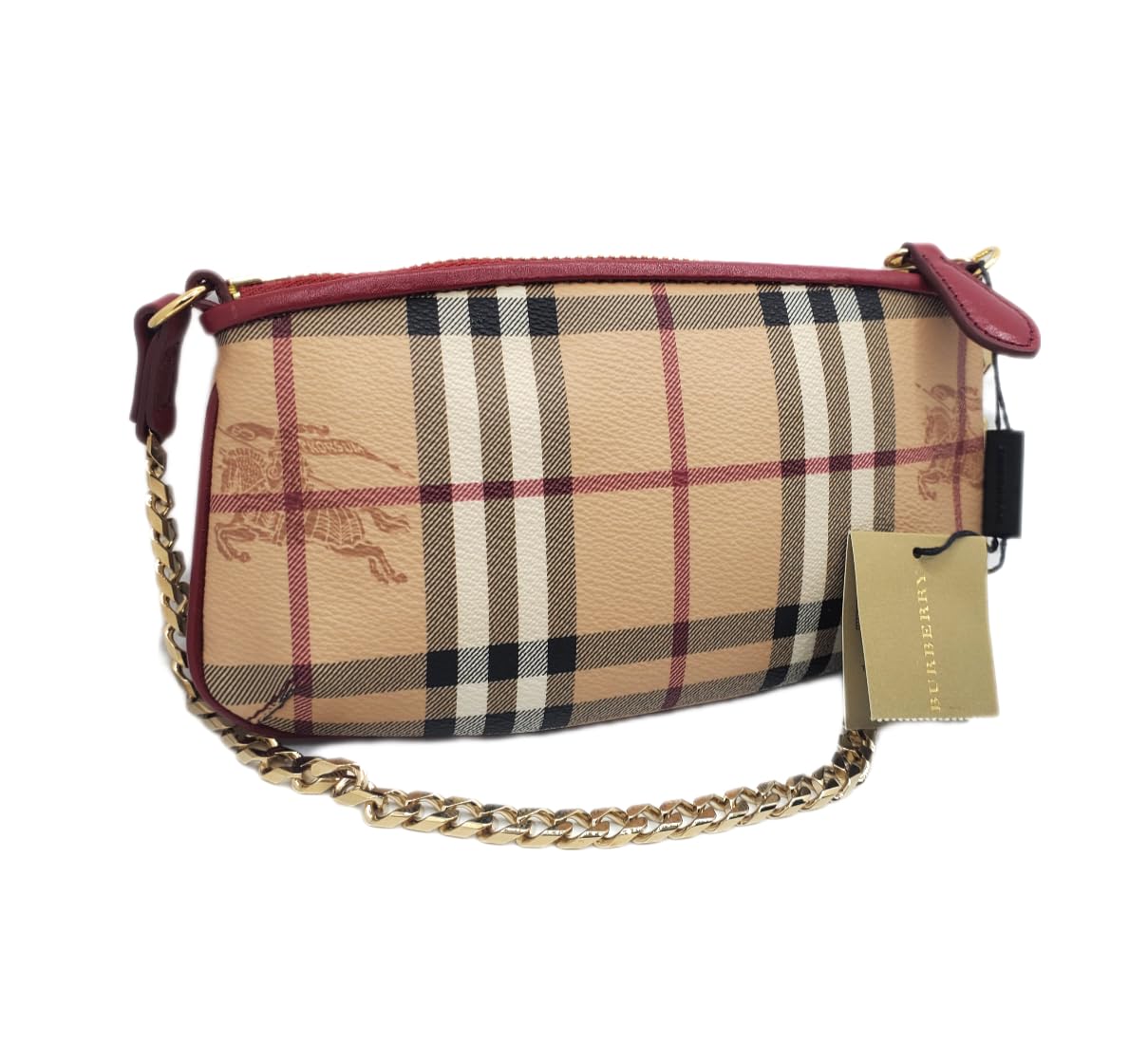 Burberry Haymarket Nova Check Clara Leather Wristlet