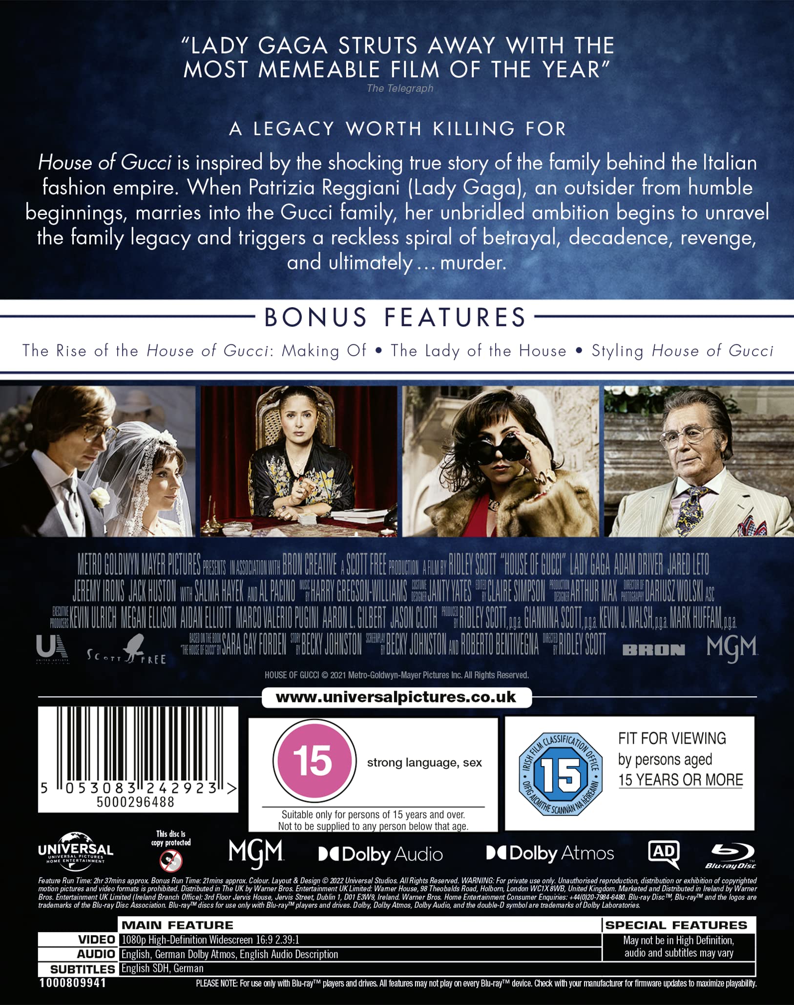 House of Gucci [Blu-ray] [2021] [Region Free]