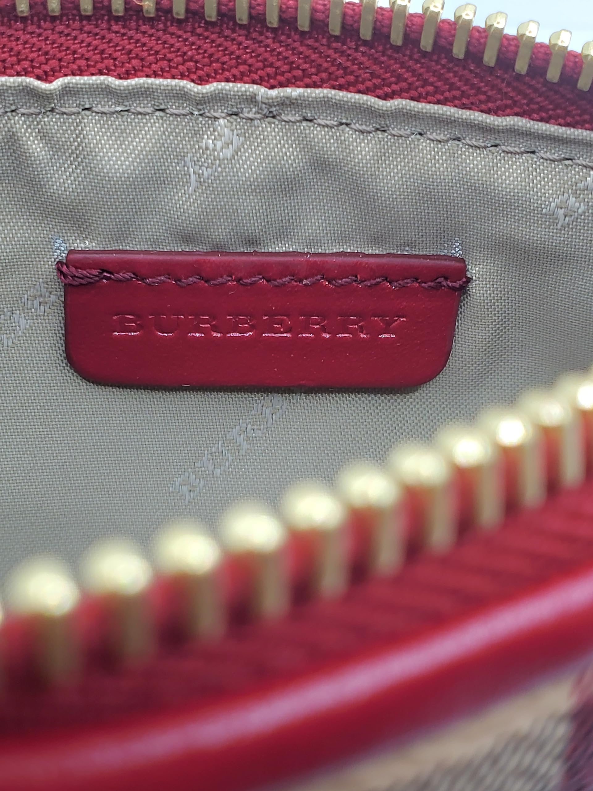 Burberry Haymarket Nova Check Clara Leather Wristlet