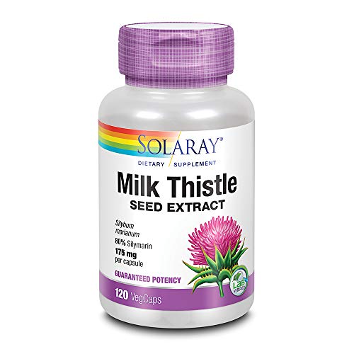SOLARAY Milk Thistle Seed Extract 175mg | Antioxidant Intended to Help Support a Normal, Healthy Liver | Non-GMO & Vegan | 120 VegCaps