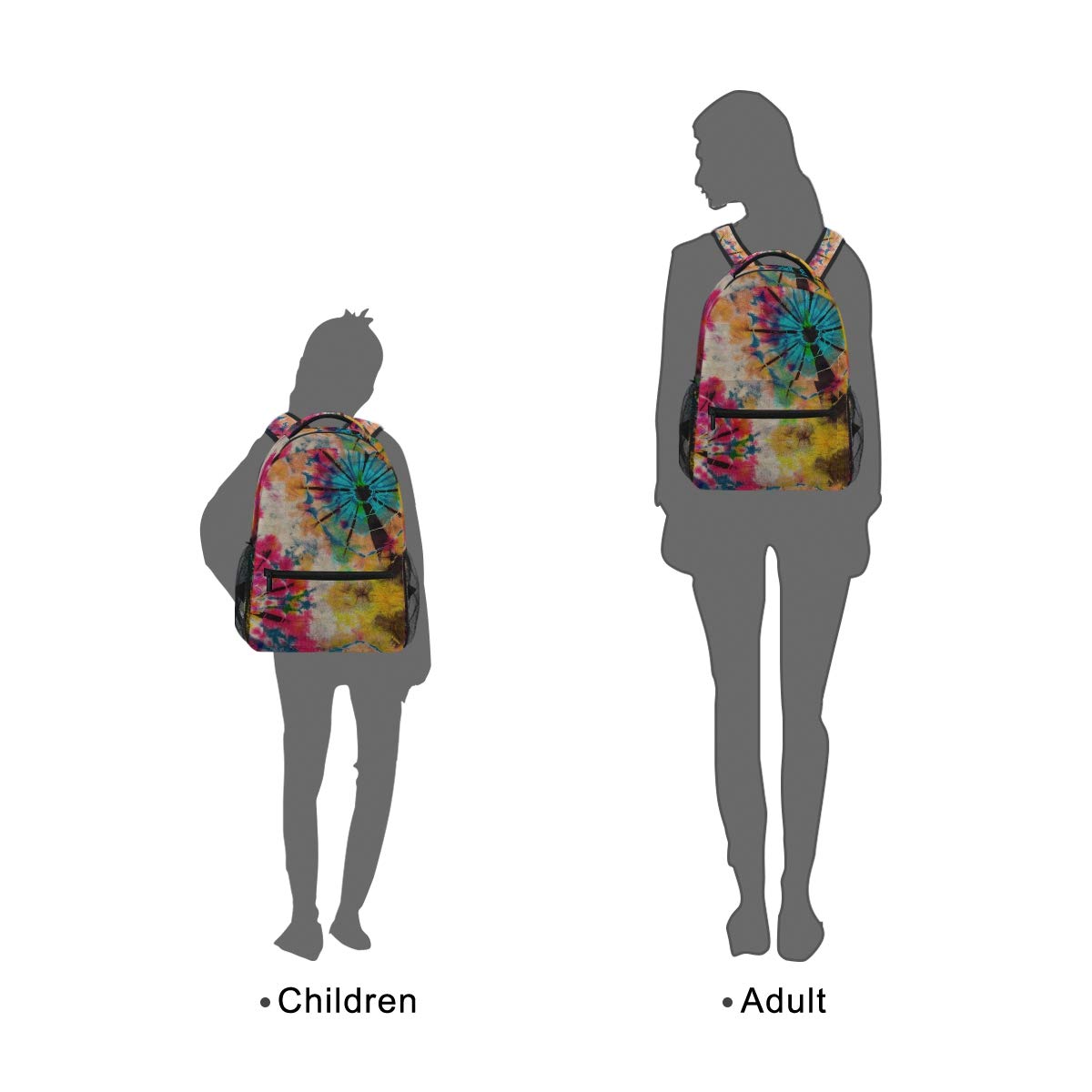 ZZKKO Tribal Ethnic Tie Dye Boys Girls School Computer Backpacks Book Bag Travel Hiking Camping Daypack