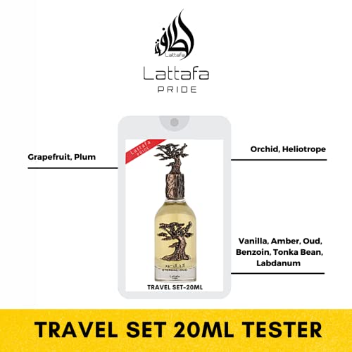 Lattafa Perfumes Eternal Oud Tester EDP Unisex 20ml, 0.70 Fl Oz (Pack of 1), 20.0 milliliters