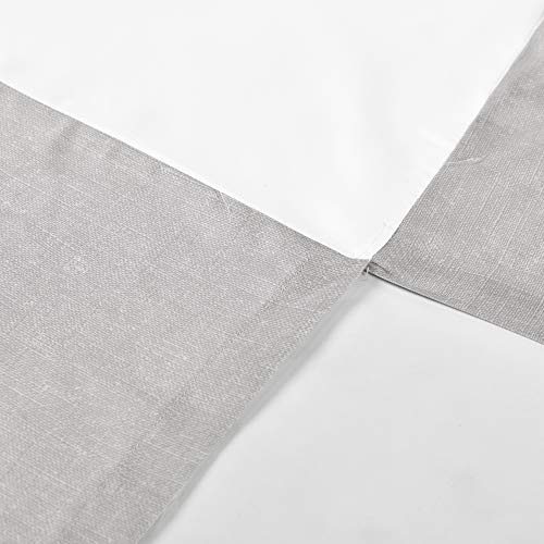 Lush Decor Baby Printed Linen Textured Solid Crib Skirt, Gray 52"L x 28"W + 16" Drop