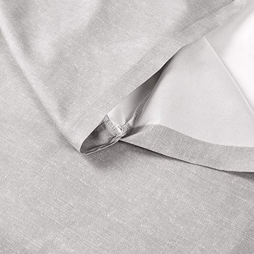 Lush Decor Baby Printed Linen Textured Solid Crib Skirt, Gray 52"L x 28"W + 16" Drop
