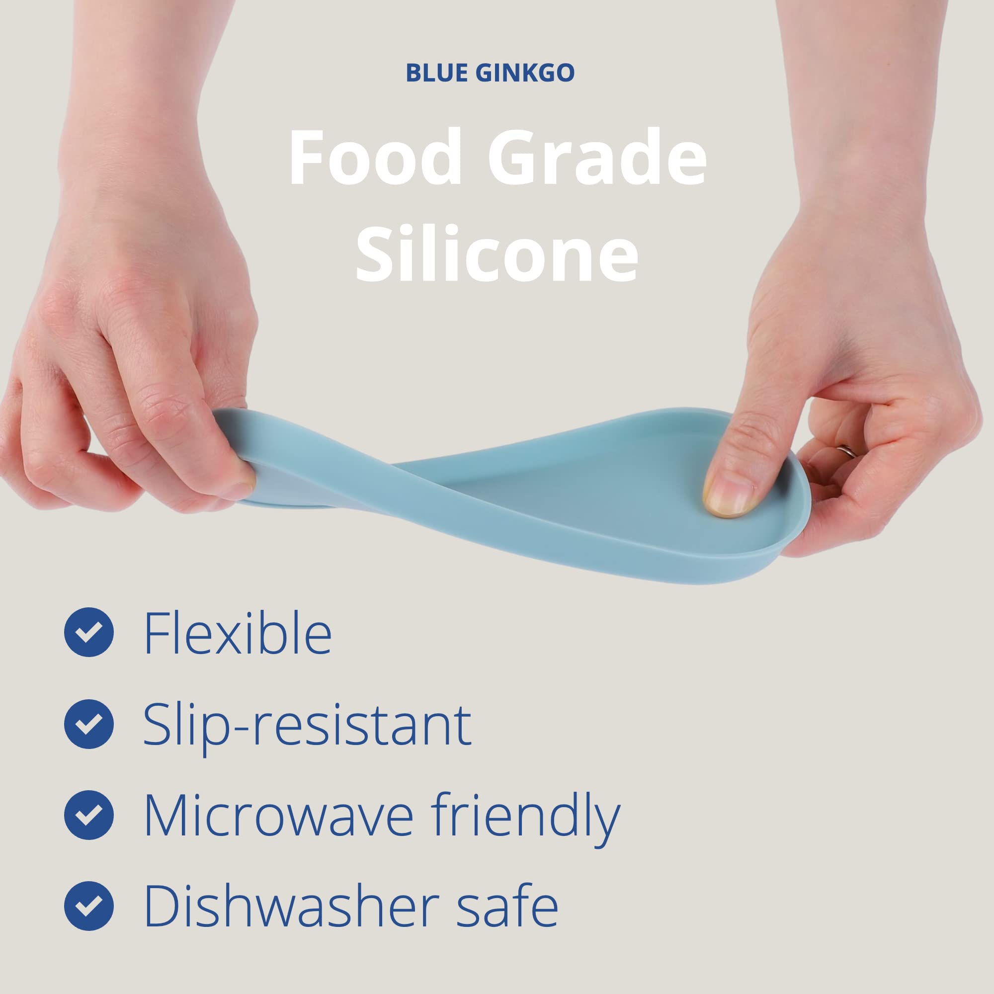 Blue Ginkgo Mini Silicone Trays β Set of 6 Easy-Clean Organizers for Bathroom, Kitchen, Desk, Vanity, and Cosmetics (Blue, Mint, Gray)