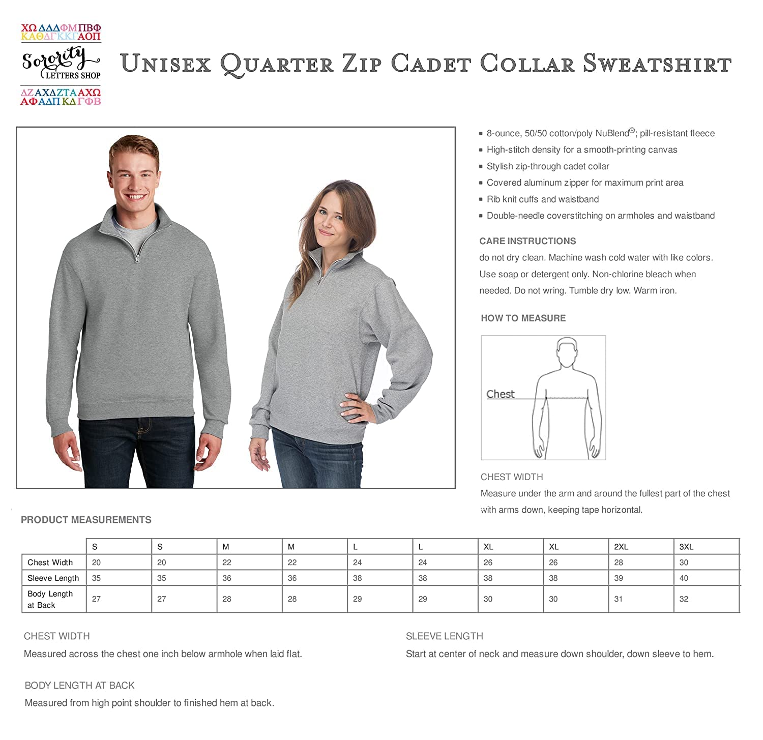 Kappa Alpha Theta Quarter Zip Cadet Collar Sweatshirt - Kappa Allpha Theta Sorority Merchandise - Theta Sweatshirt (as1, alpha, l, regular, regular, Ash & Black)