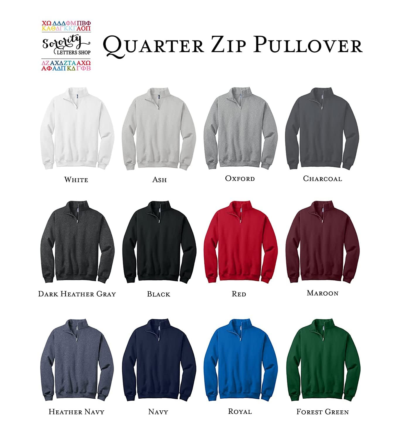 Kappa Alpha Theta Quarter Zip Cadet Collar Sweatshirt - Kappa Allpha Theta Sorority Merchandise - Theta Sweatshirt (as1, alpha, l, regular, regular, Ash & Black)