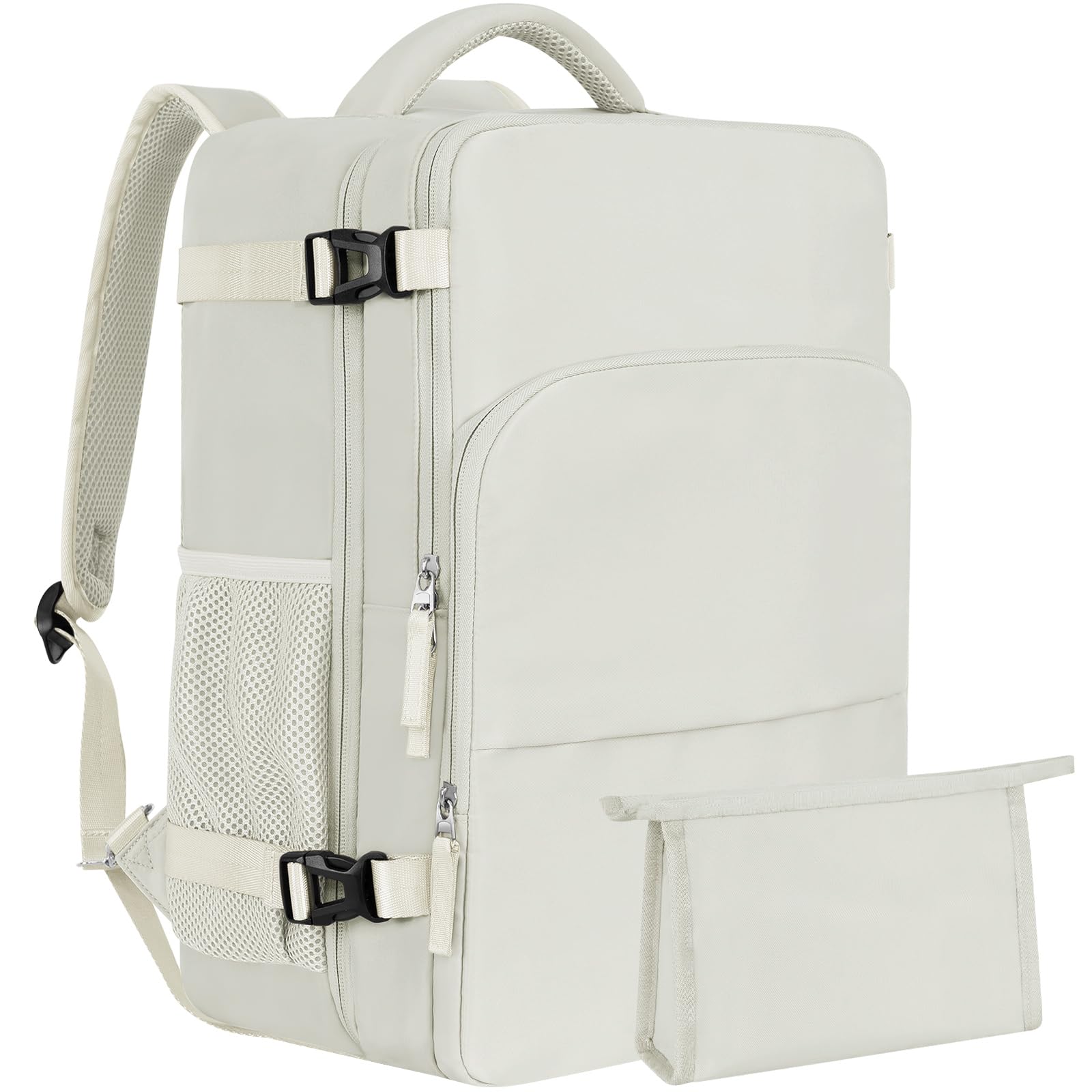 Getravel Large Travel Backpack Women, Carry On Backpack, Airplane Approved Personal Item Bag, Lightweight Laptop Backpack, Casual Work Gym College Weekender Bag, Beige