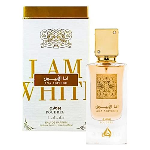 Lattafa Perfumes Ana Abiyedh Poudree for Unisex Eau de Parfum Spray, 2 Ounce