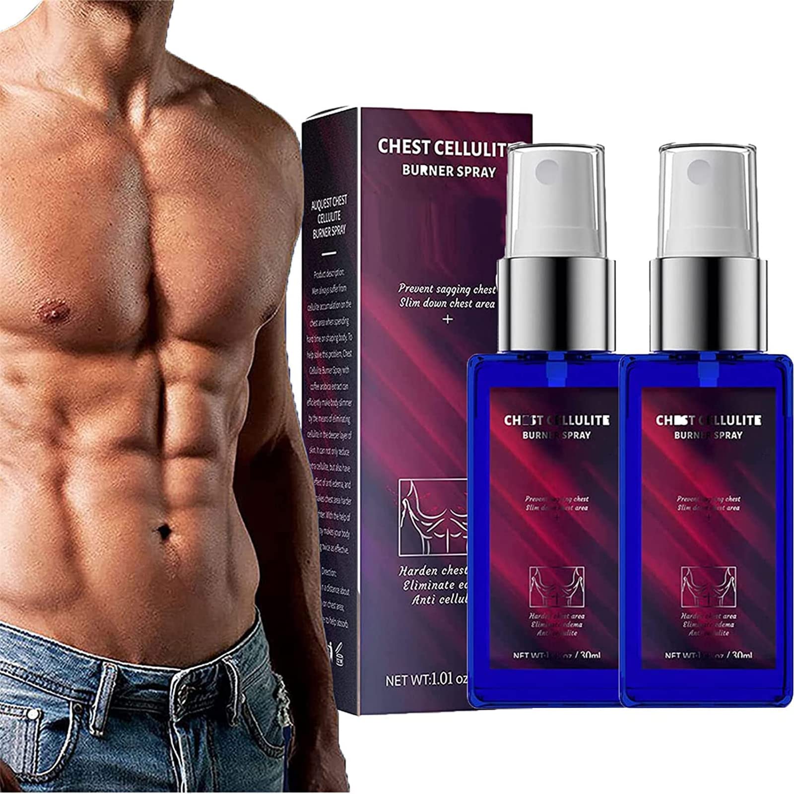 DUBUSH Gynecomastia Bust Firming Spray,Men's Boobs Fat Loss Spray,Men's Instant Belly Firming & Anti-Cellulite Spray,Chest Fat Reduction Spray for Men