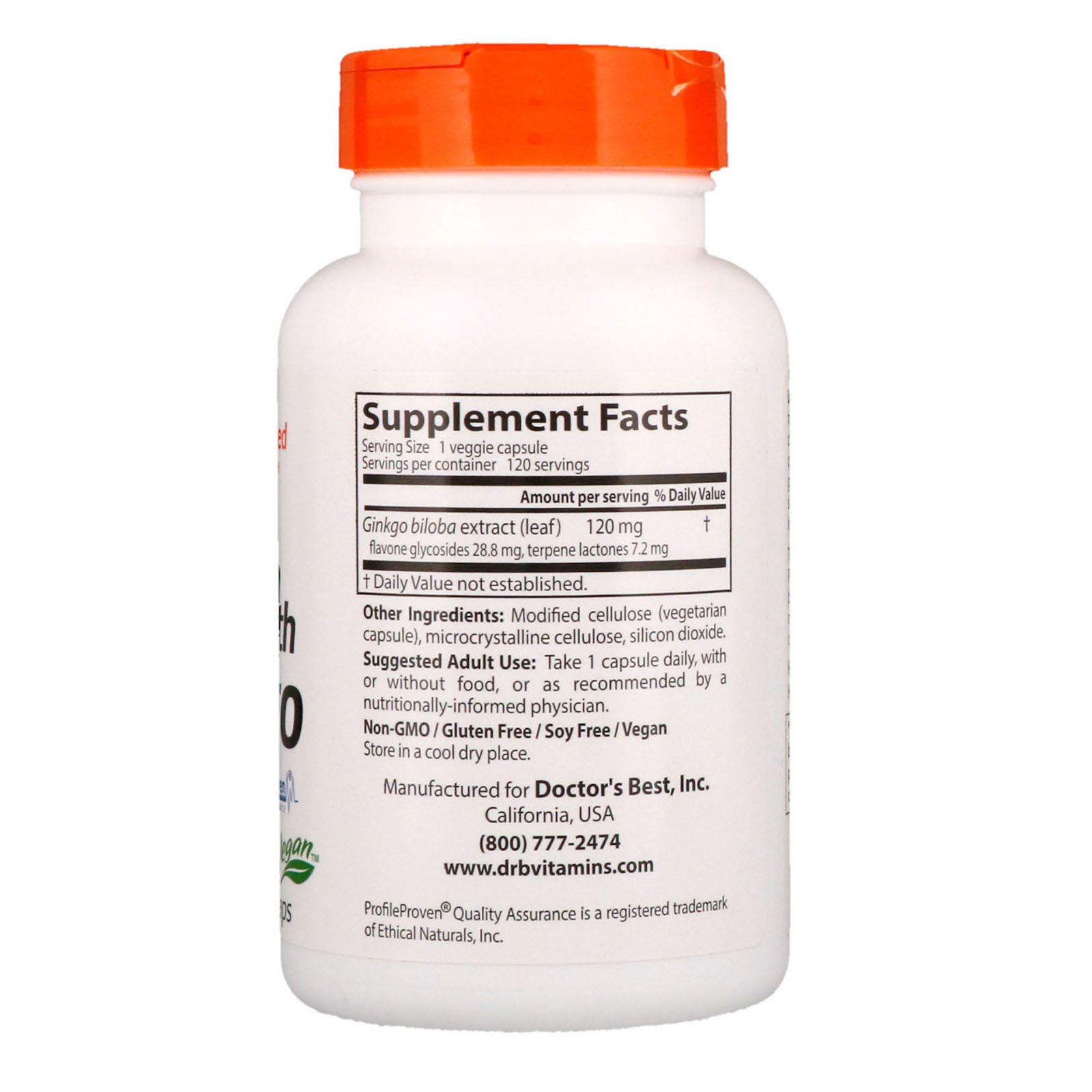 Doctor's Best, (Pack of 2) Extra Strength Ginkgo, 120 mg, 120 Veggie Caps