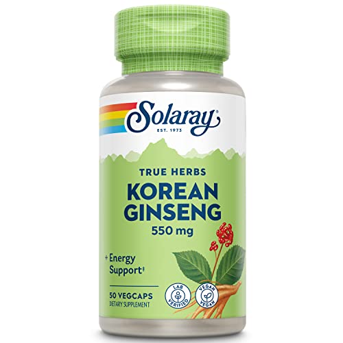 SOLARAY Korean Ginseng 550 mg | Healthy Stress, Energy & Physical Endurance Support | 50 VegCaps