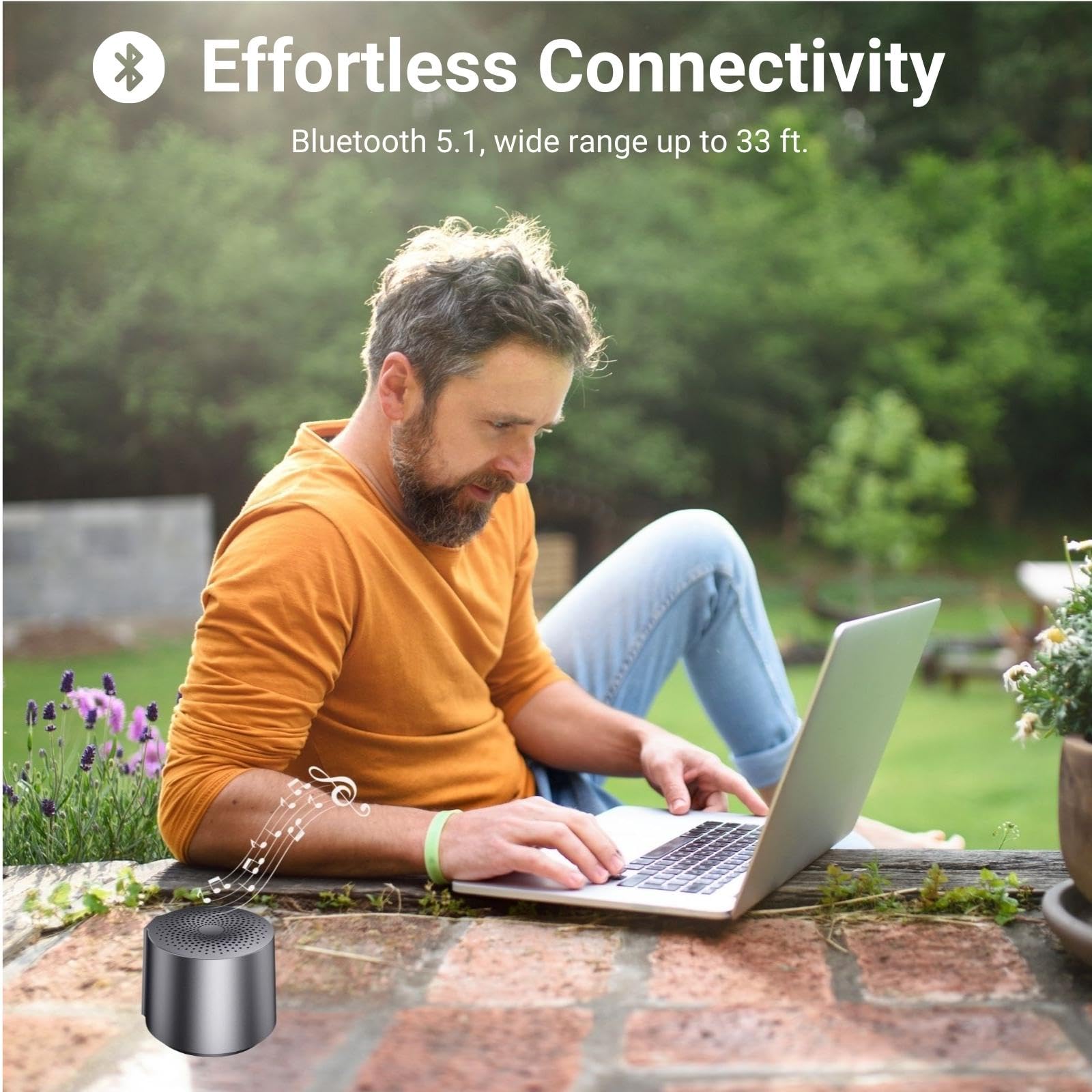 Mini Bluetooth Speaker, Built-in Mic, Hands Free Call, 6 Hours Playtime Wireless Small Speakers, Small but Loud Sound for Android iOS Phones (Stone)