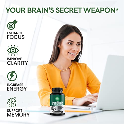 Whole Nature Brain Booster Nootropics - Brain Shield with Ginkgo Biloba, Alpha GPC and Bacopa Monnieri, Vitamin B12, B3 - Support Focus, Memory & Clarity, Energy & Stress Relief. (1)