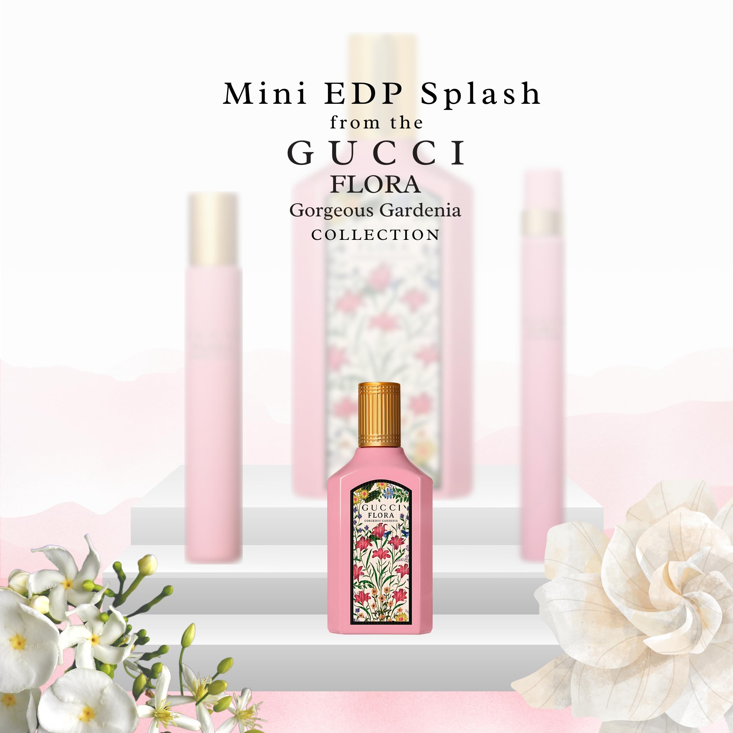 Gucci Flora Gorgeous Gardenia Perfume for Women EDP Mini Splash Top 0.16 Fl Oz