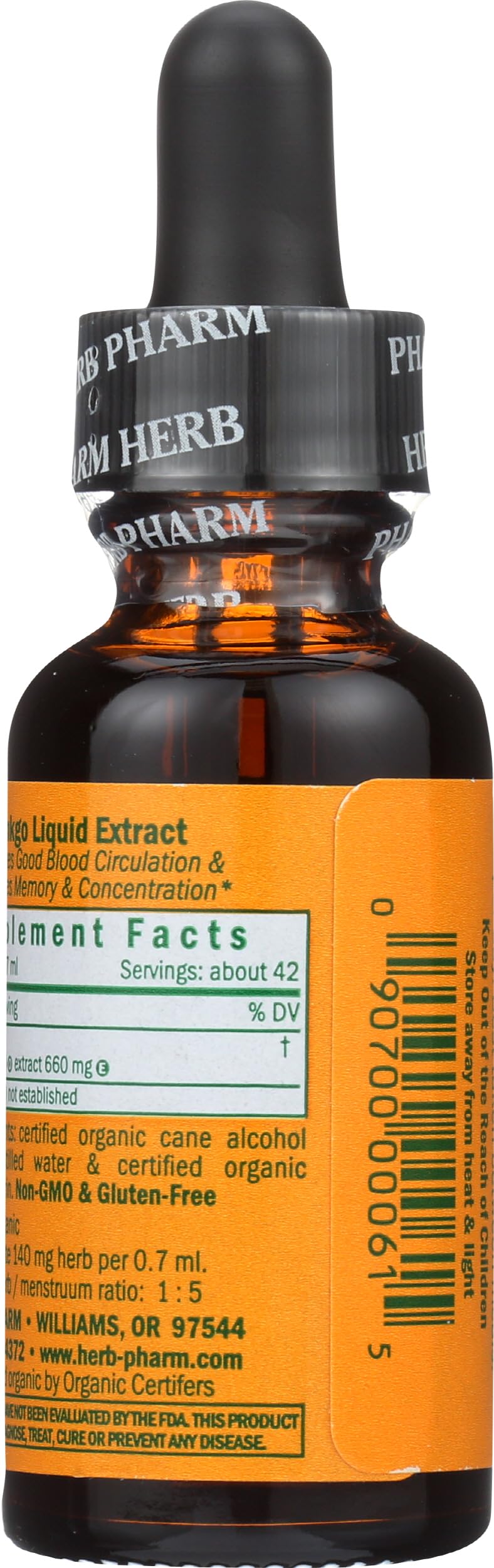 HERB PHARM Organic Ginkgo Extract, 1 FZ