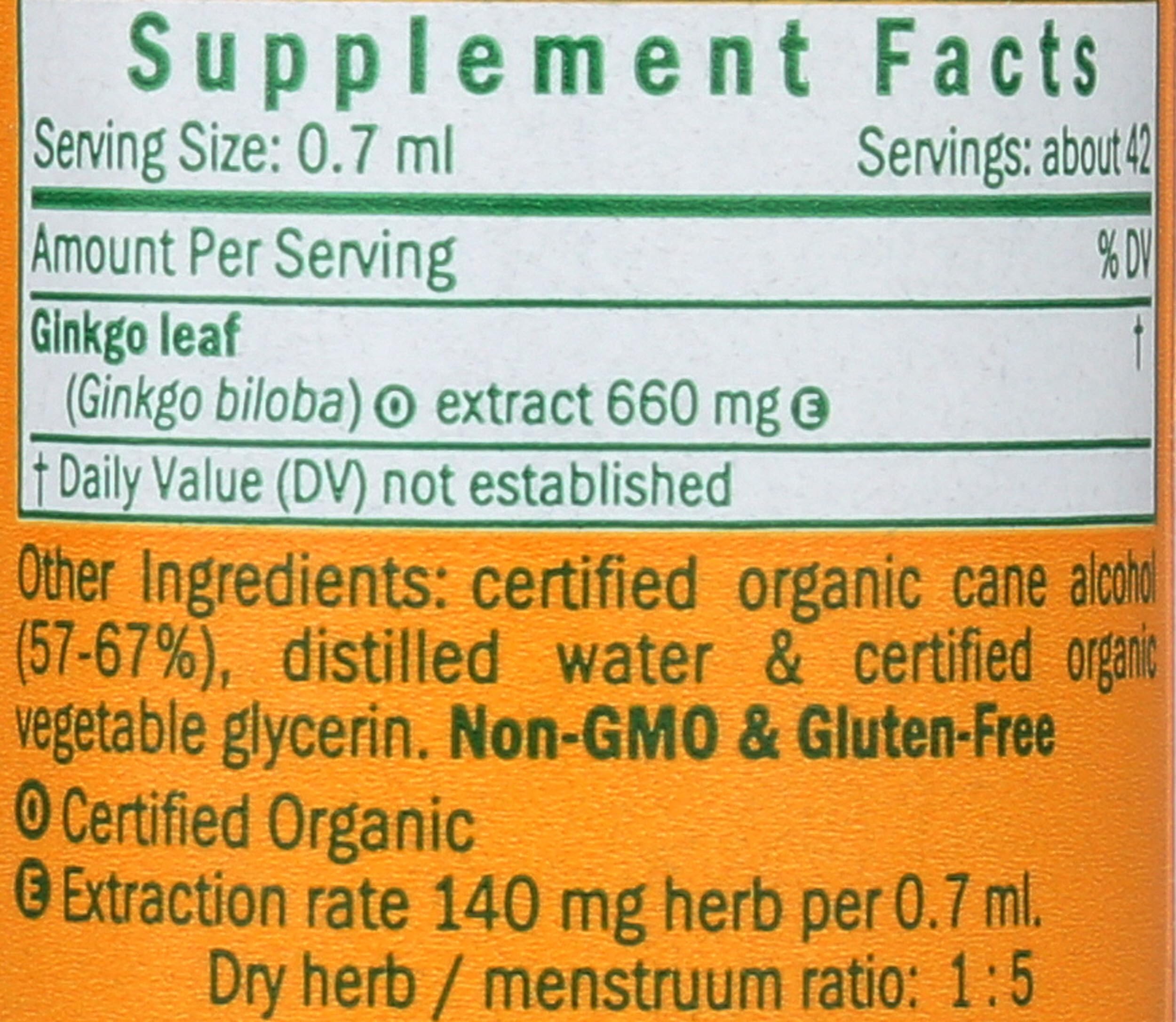 HERB PHARM Organic Ginkgo Extract, 1 FZ