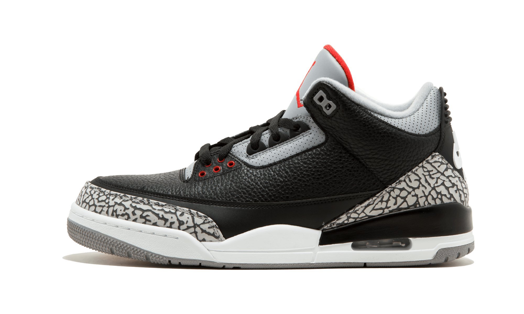 Nike Jordan Men's Air 3 Retro OG Black/Cement, Black/Fire Red/Cement Grey, 12