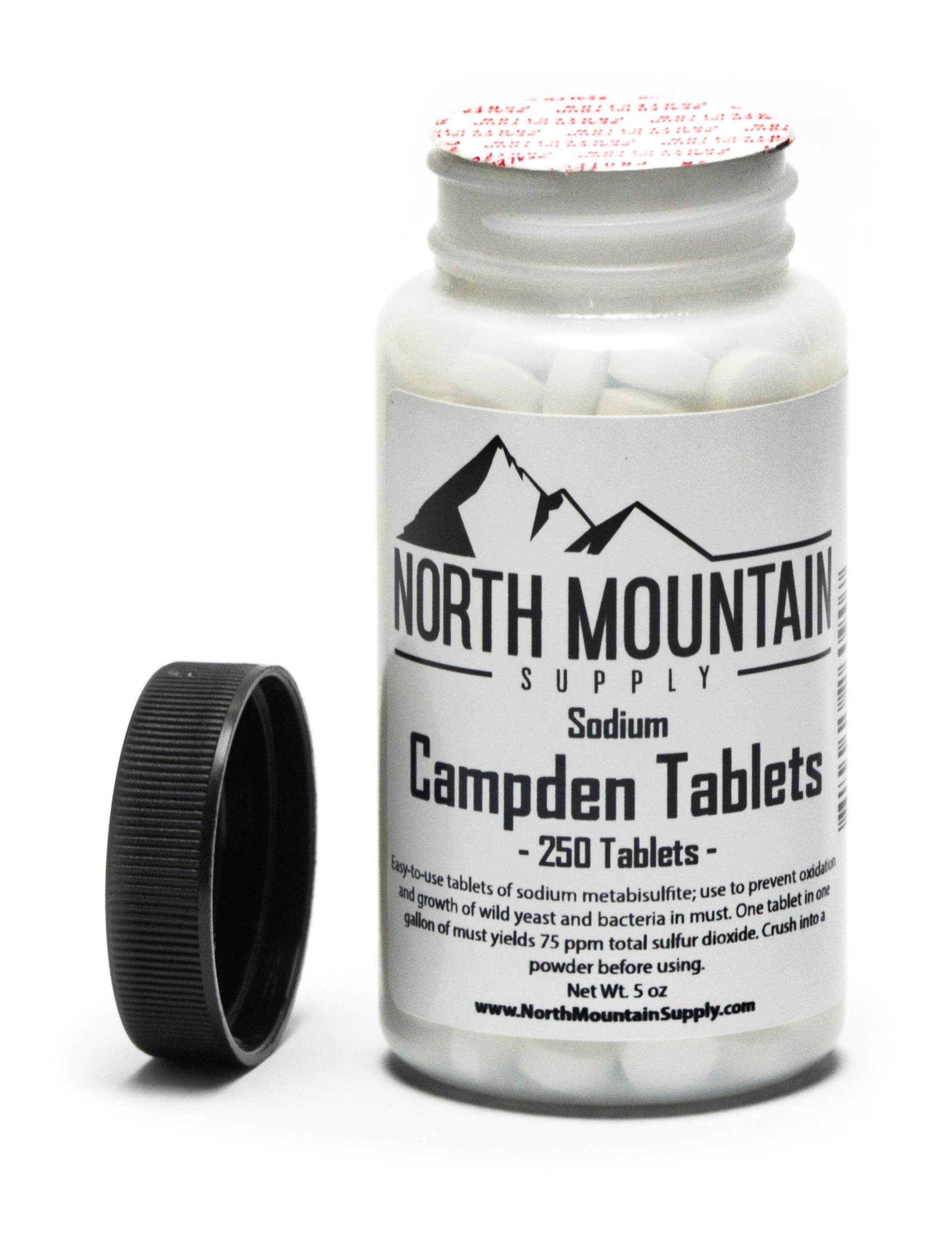 North Mountain Supply Campden Tablets (Sodium Metabisulfite) - 250 Tablets - 5 Ounce Jar