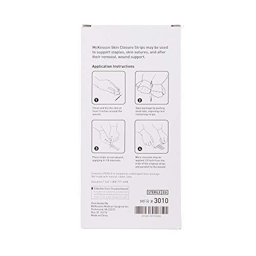 McKesson Skin Closure Strips, Sterile, Reinforced, 1/2 in x 4 in, 50 Count