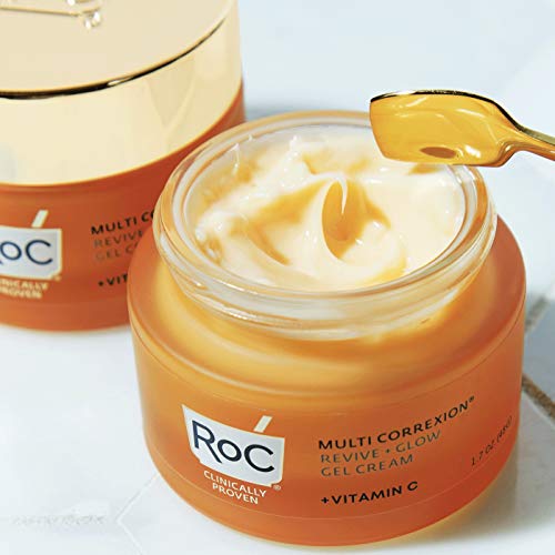 RoC Multi Correxion Revive + Glow 10% Vitamin C Blend Face Moisturizer, Anti-Aging Gel Cream for Instant Glow, Hypo-Allegenic & Oil-Free Skin Care,1.7 Ounce