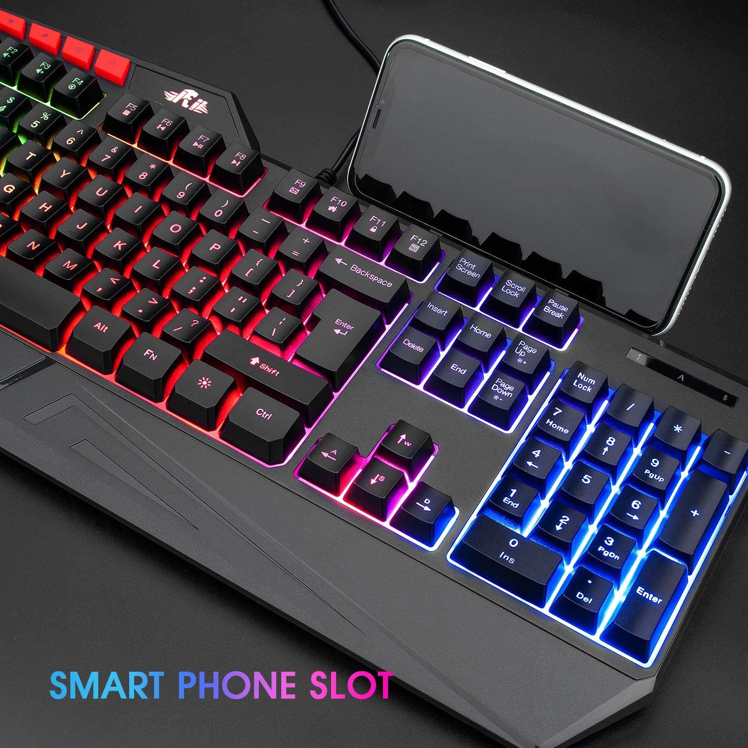 Rii RGB LED Wired Gaming Keyboard,Standard Keyboard for PC,Laptop,Office,Gaming and Wrok Home
