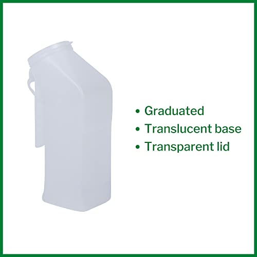 McKesson Male Urinal with Transparent Lid - Translucent Body, Graduated, Plastic - 1 qt / 1000 mL, 12 Count