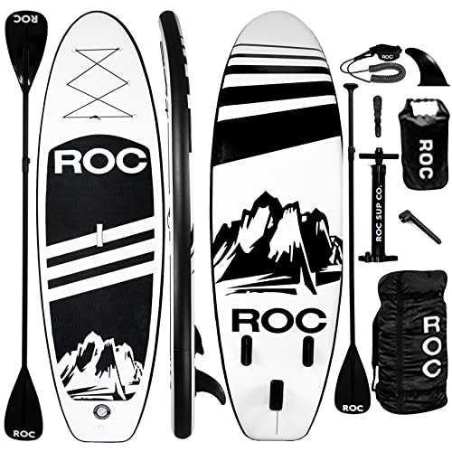 Roc Inflatable Stand Up Paddle Boards with Premium SUP Paddle Board Accessories, Wide Stable Design, Non-Slip Comfort Deck for Youth & Adults