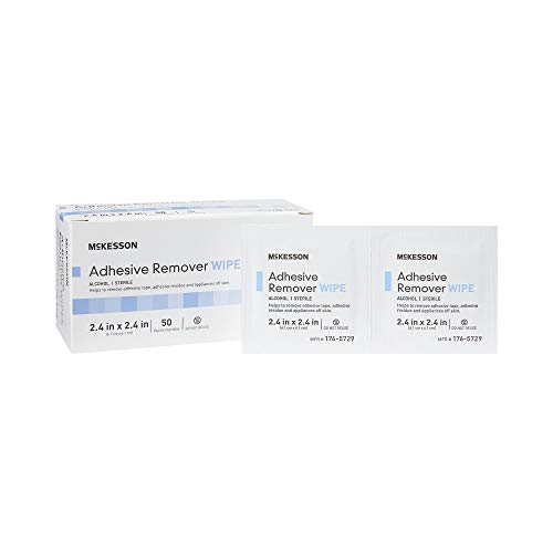 McKesson Adhesive Remover Wipes, Sterile, Individual Packet, 50 Wipes