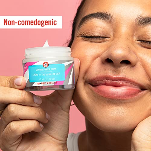 First Aid Beauty Hello FAB Coconut Water Cream – Lightweight, Oil-Free Face Moisturizer – 1.7 oz.
