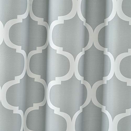 Lush Decor Washable and Durable, 72" x 72" Bathroom Shower Curtain with Bold Trellis Print on Soft Gray Fabric, Light