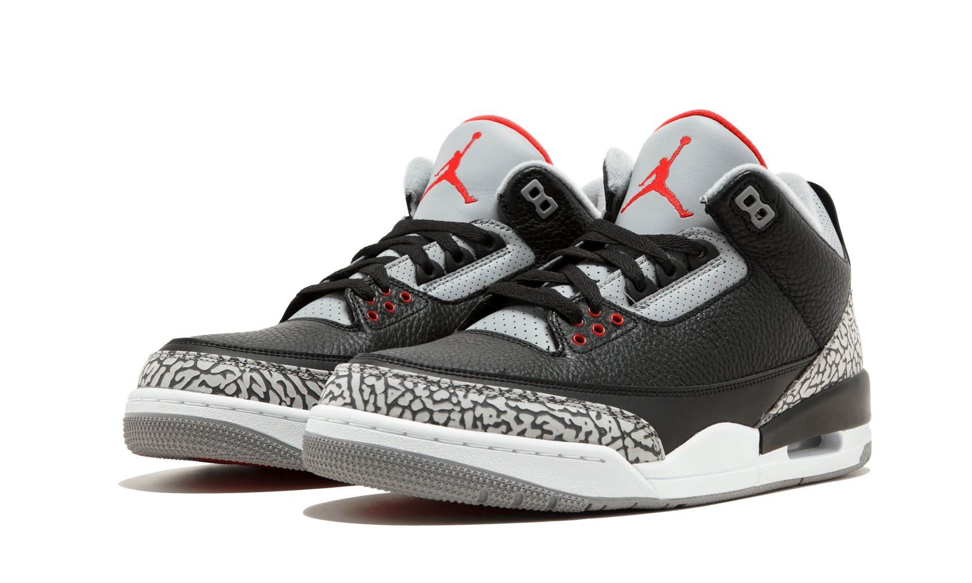 Jordan Air 3 Retro OG Men's Basketball Shoes Black/Fire Red/Cement Grey 854262-001 (11.5 D(M) US)