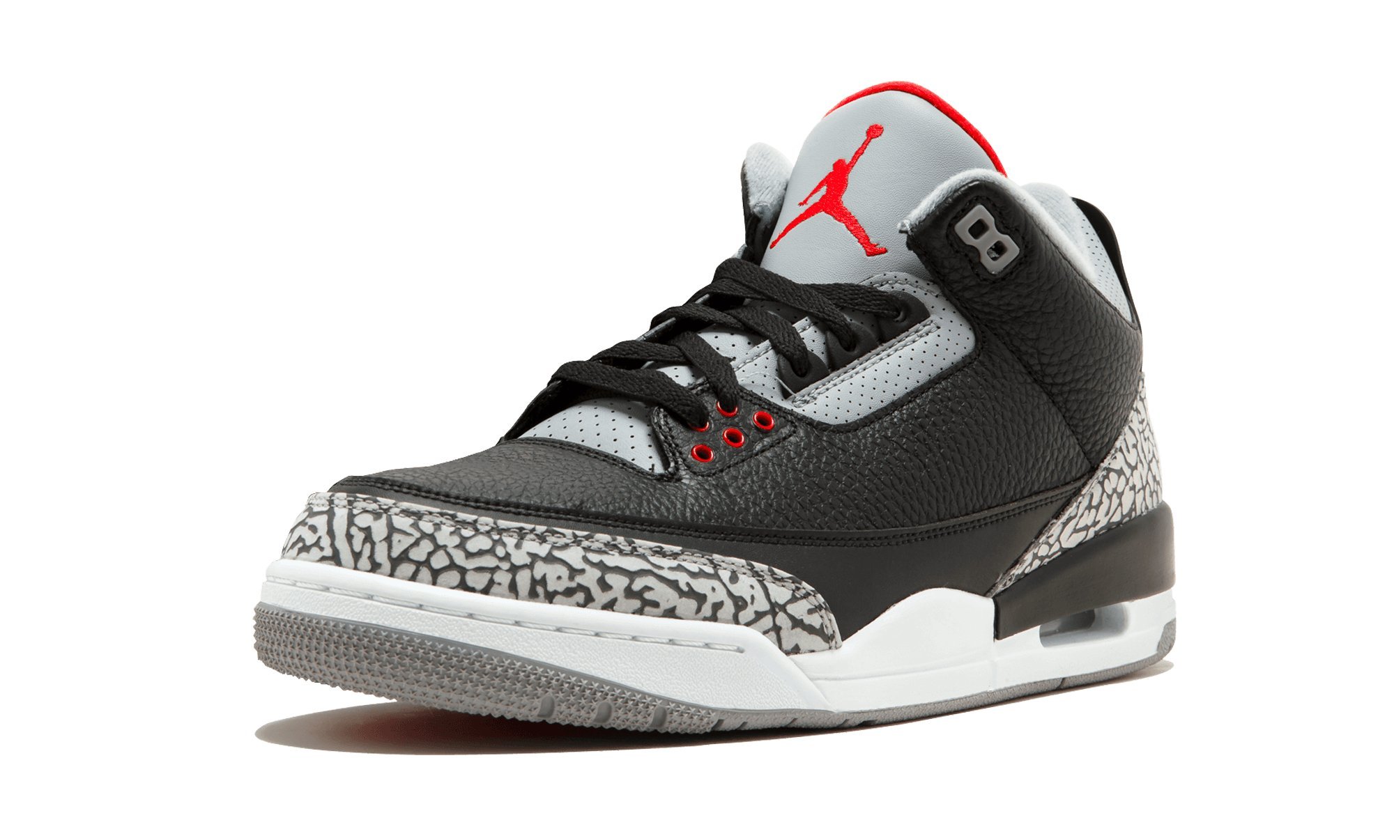 Jordan Air 3 Retro OG Men's Basketball Shoes Black/Fire Red/Cement Grey 854262-001 (11.5 D(M) US)