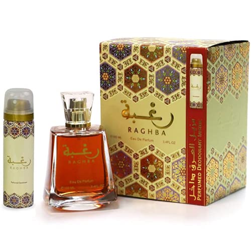 Raghba w/ Deo EDP - Eau De Parfum 100ML (3.4 oz) | Elegant Long-Lasting Spray I Pleasant Bottle I by Lattafa