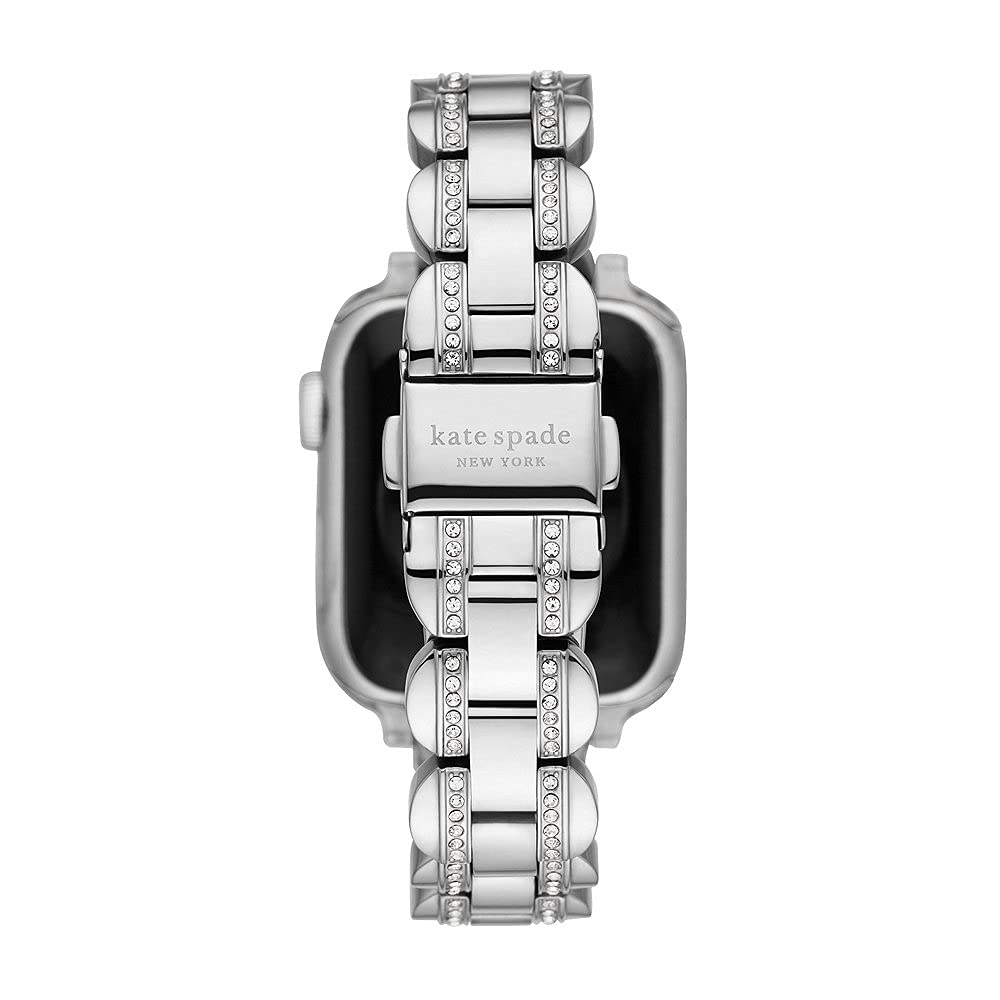 kate spade new york stainless steel band for 38/40/41mm apple watch series 1-6, color: silver