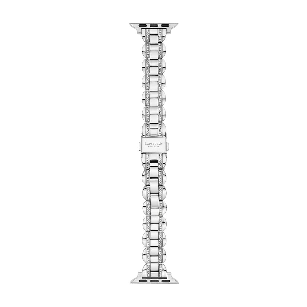 kate spade new york stainless steel band for 38/40/41mm apple watch series 1-6, color: silver