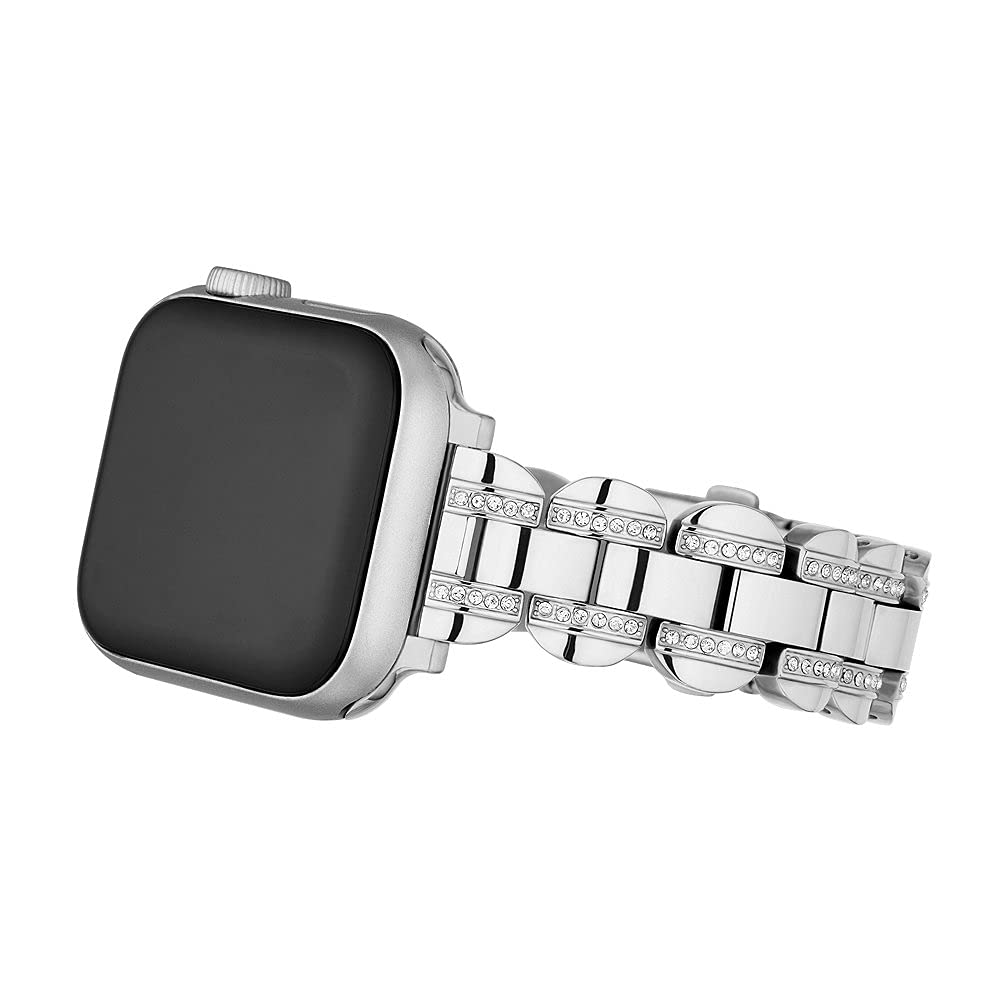 kate spade new york stainless steel band for 38/40/41mm apple watch series 1-6, color: silver